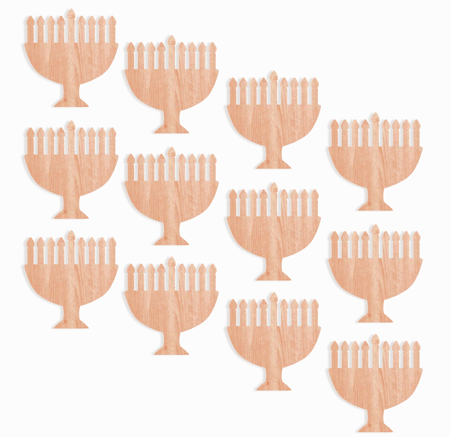 MENORAH WOOD CUTOUT 4X4 12 PACK – Scribbles Crafts – Brooklyn Craft ...
